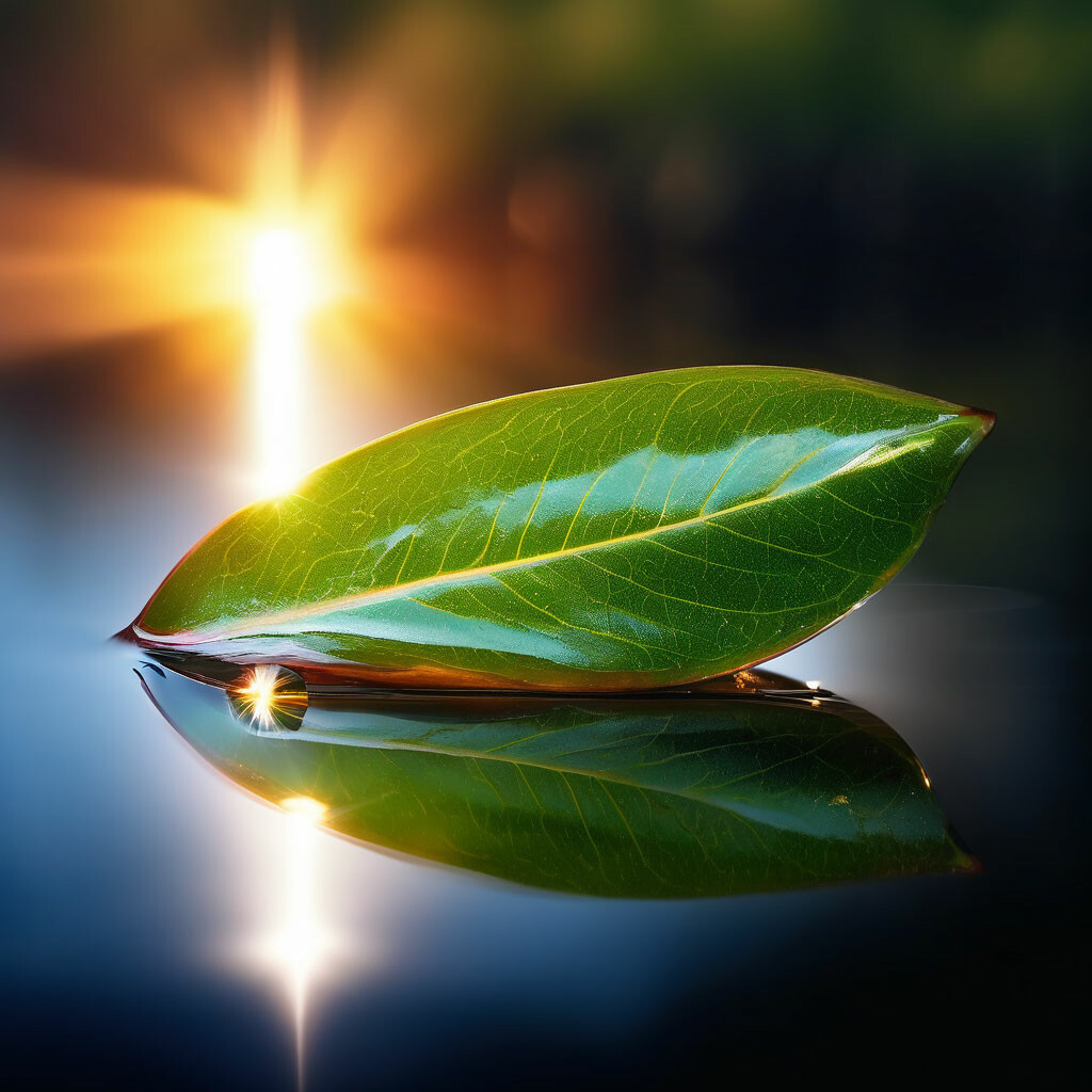 "A beautiful leaf, slightly elongated, slightly bent by a boat.There is ...