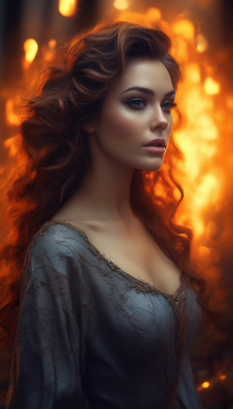 "Beautiful girl 35 years old, lush …" — image created in Shedevrum