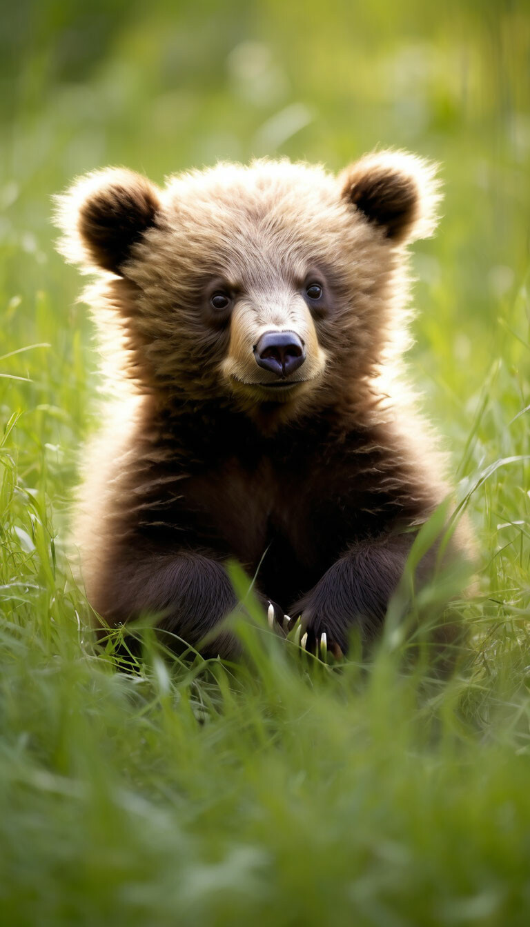 "🎨 A cute little fluffy bear cub is …" — image created in Shedevrum