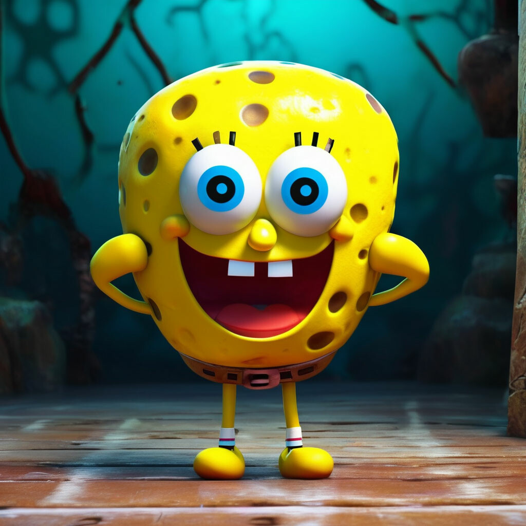 "Spongebob round pants" — image created in Shedevrum