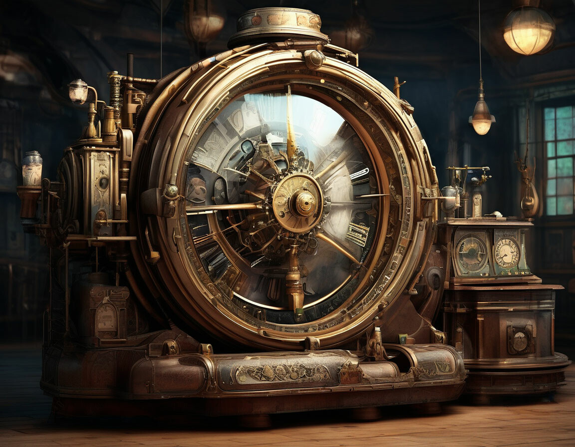 "A time machine is a fantastic device …" — image created in Shedevrum