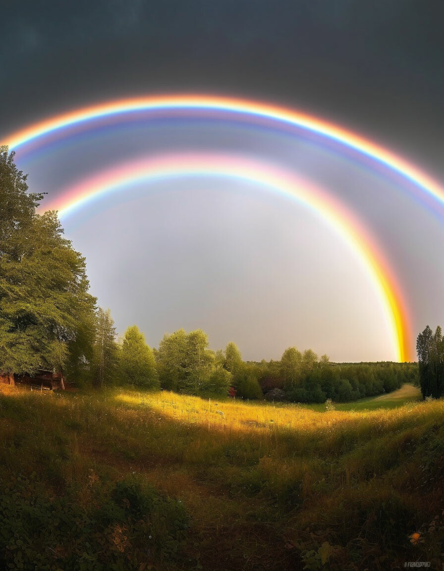 "Double rainbow logo-art, rainbows-…" — image created in Shedevrum