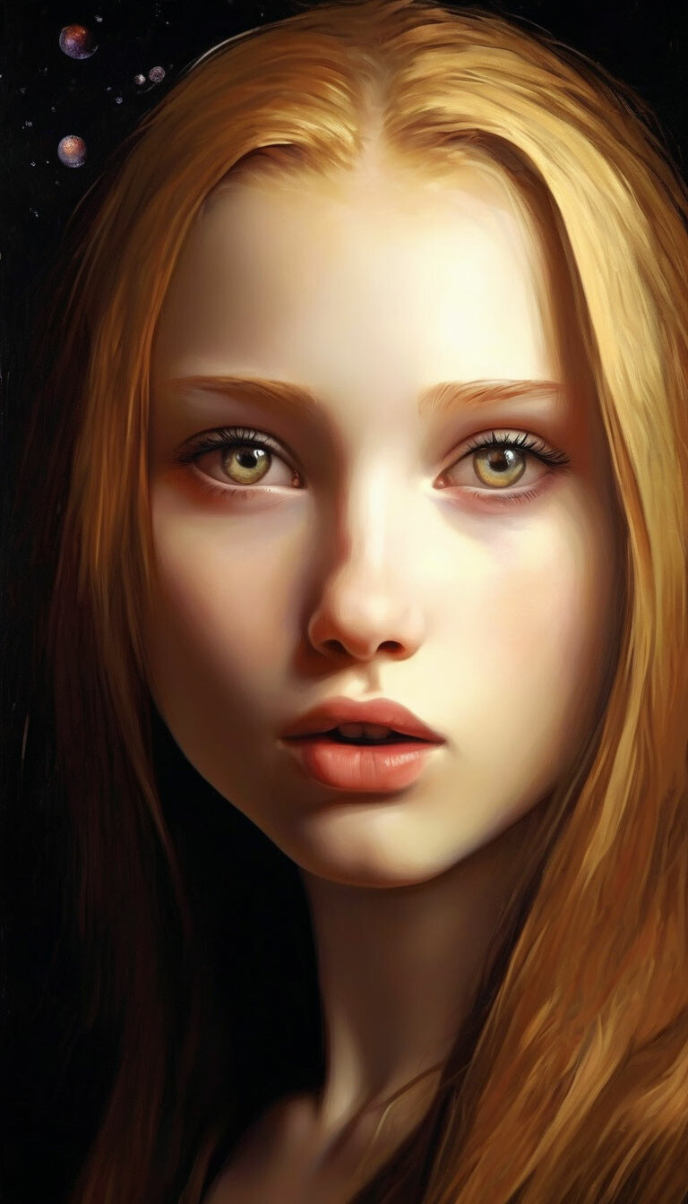 "A beautiful, Aryan girl's face- kraft…" — image created in Shedevrum