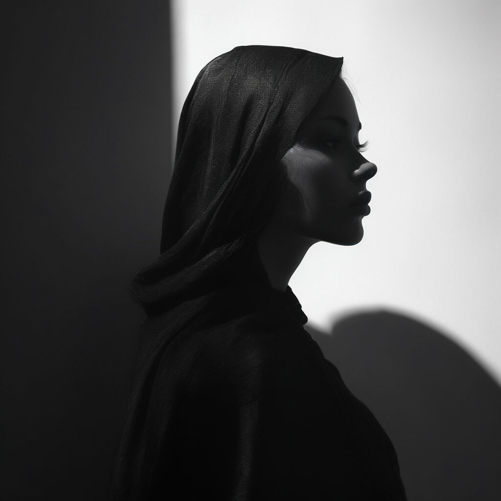 "I will become a shadow to be with you…" — image created in Shedevrum