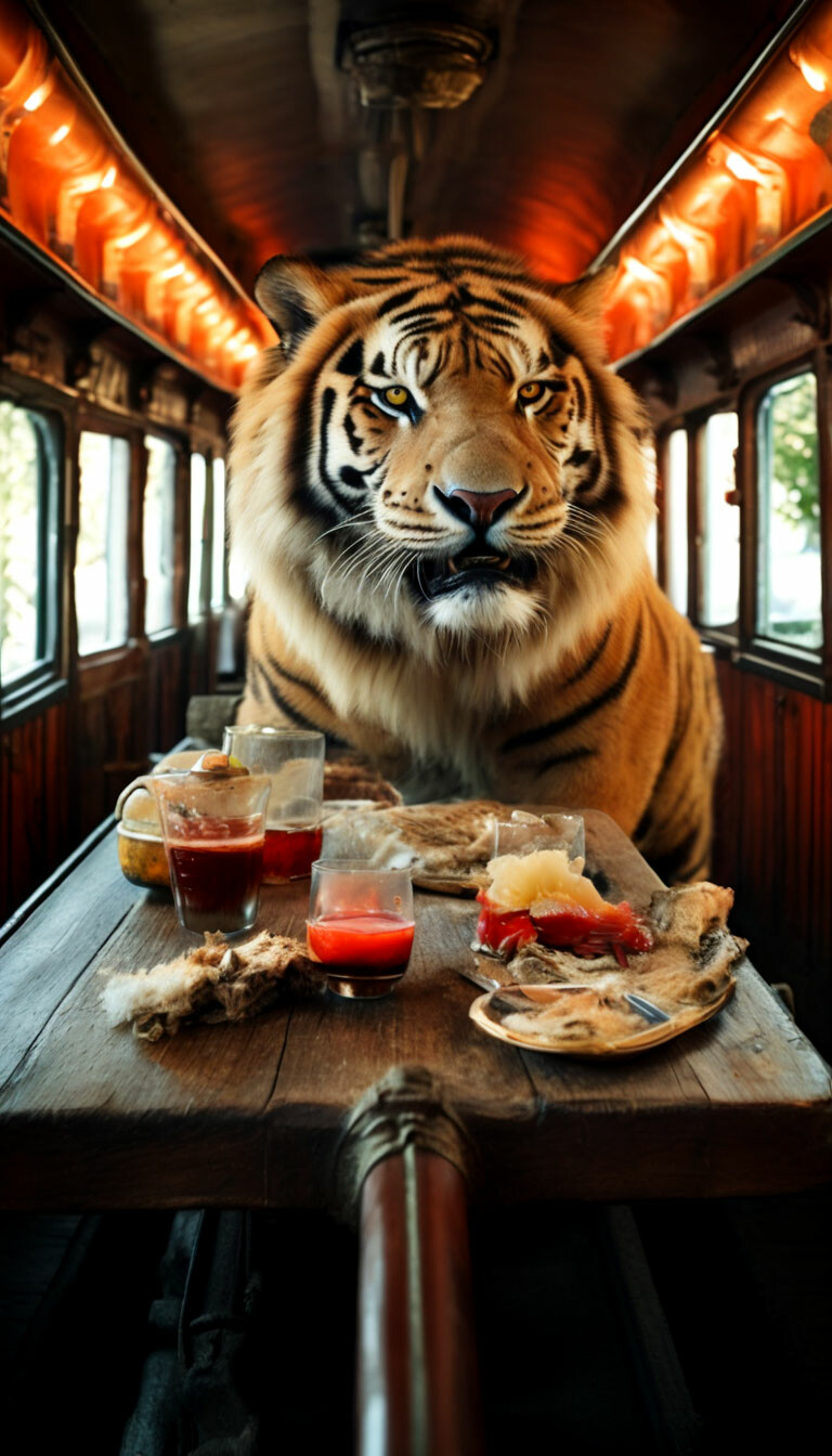 «Передвижной цирк, поезд с хищниками…» — картинка создана в Шедевруме