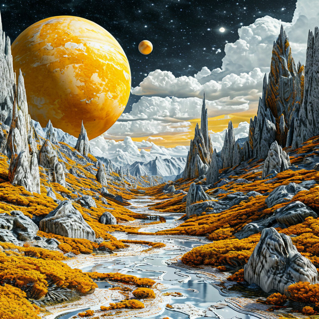 "Masterpiece, 3d render, surrealism, …" — image created in Shedevrum