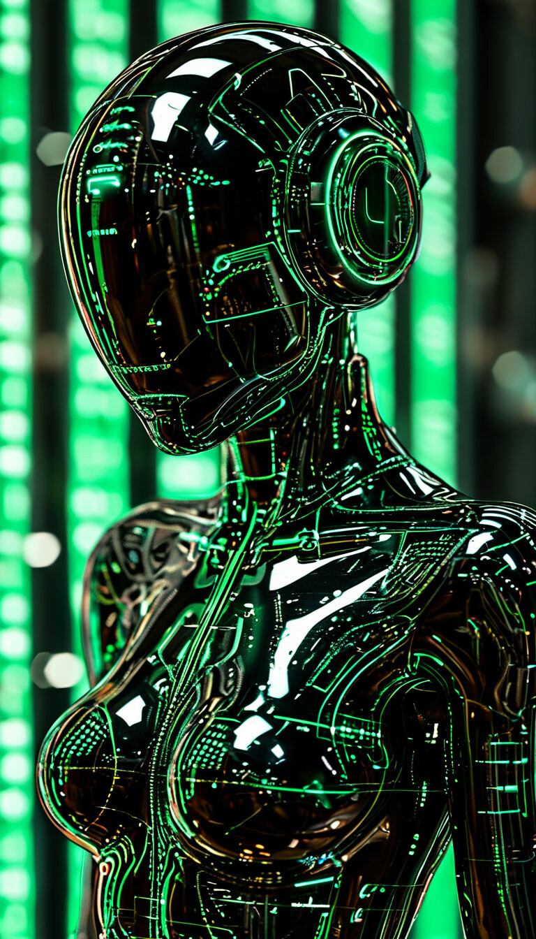 "♠️ female carbon robot. stealth …" — image created in Shedevrum