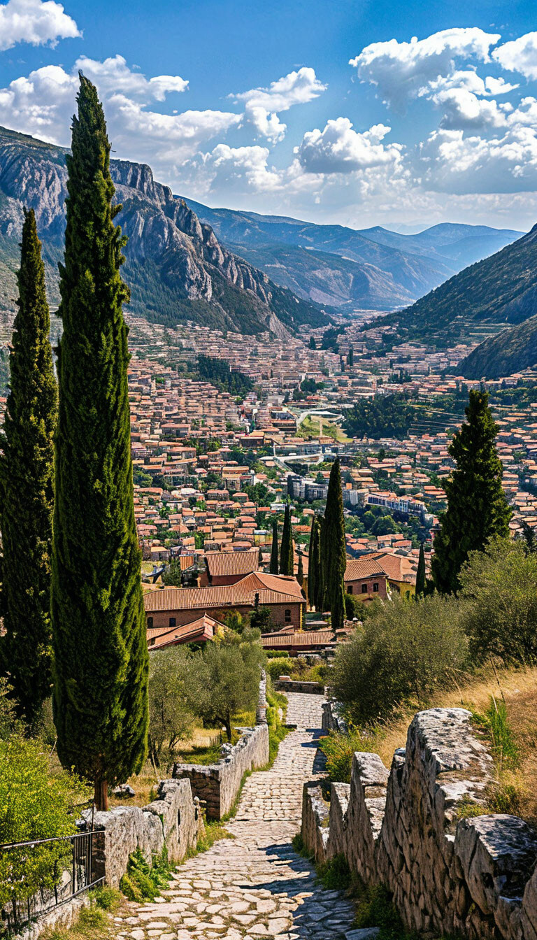 "The ancient Greek city of Delphi, during the Roman Empire, the heyday ...