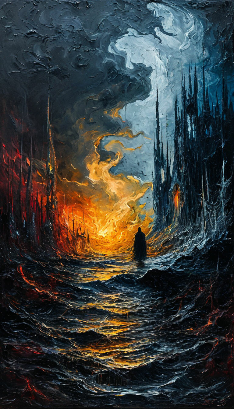 "Abstraction, oil painting, broad strokes the struggle of light and ...