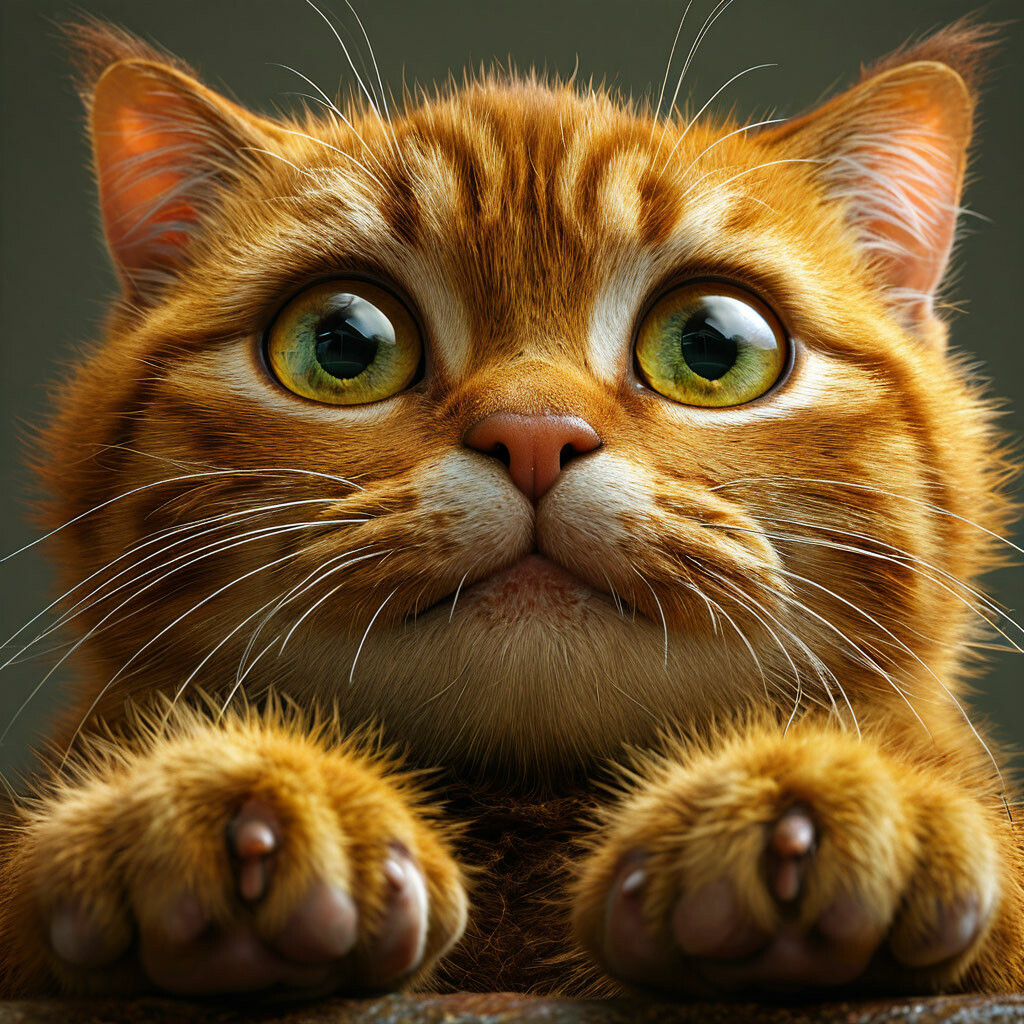 "Shrek the cat paws" — image created in Shedevrum