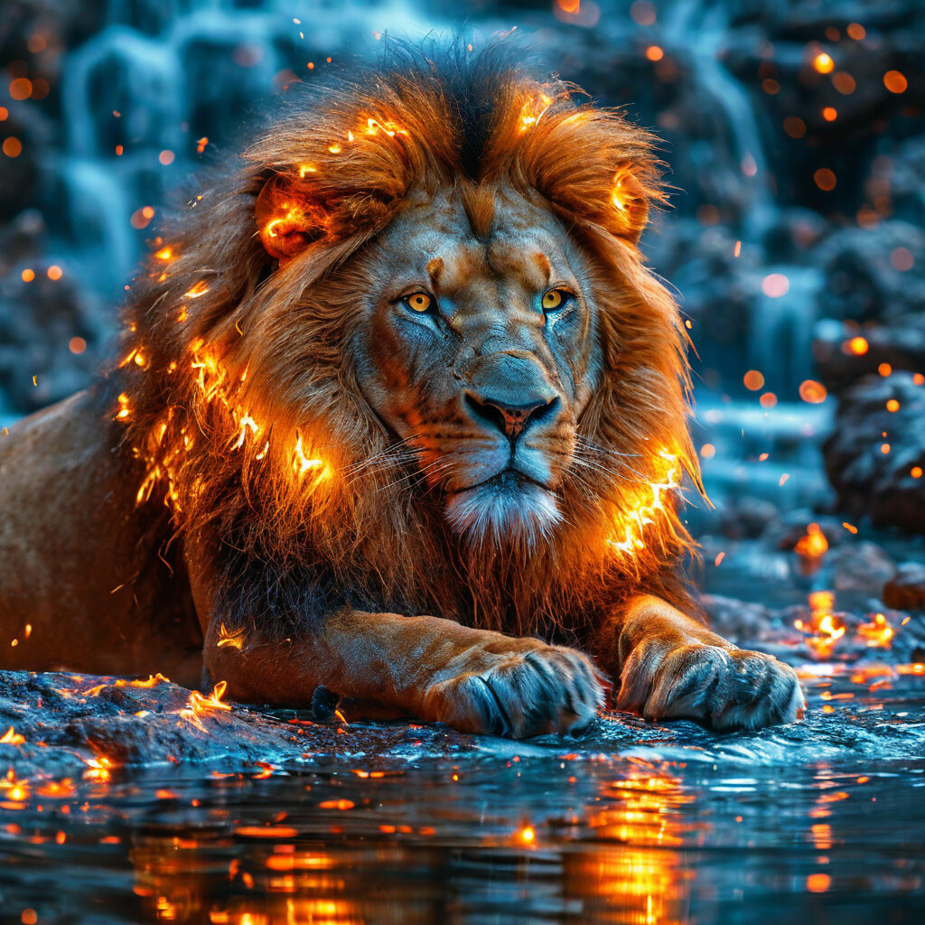 "Stunning HDR photo with high dynamic range: beauty and the lion ...
