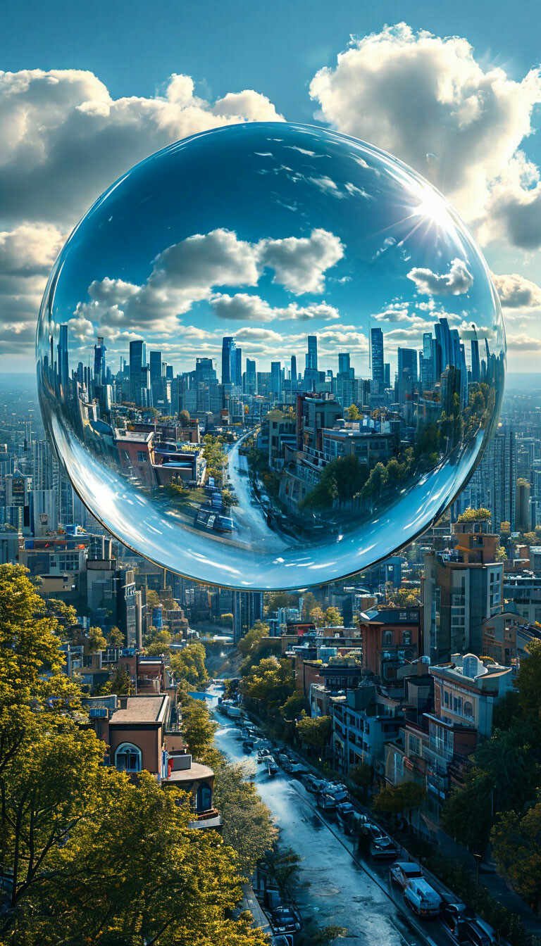 ". an ordinary city with many streets…" — image created in Shedevrum