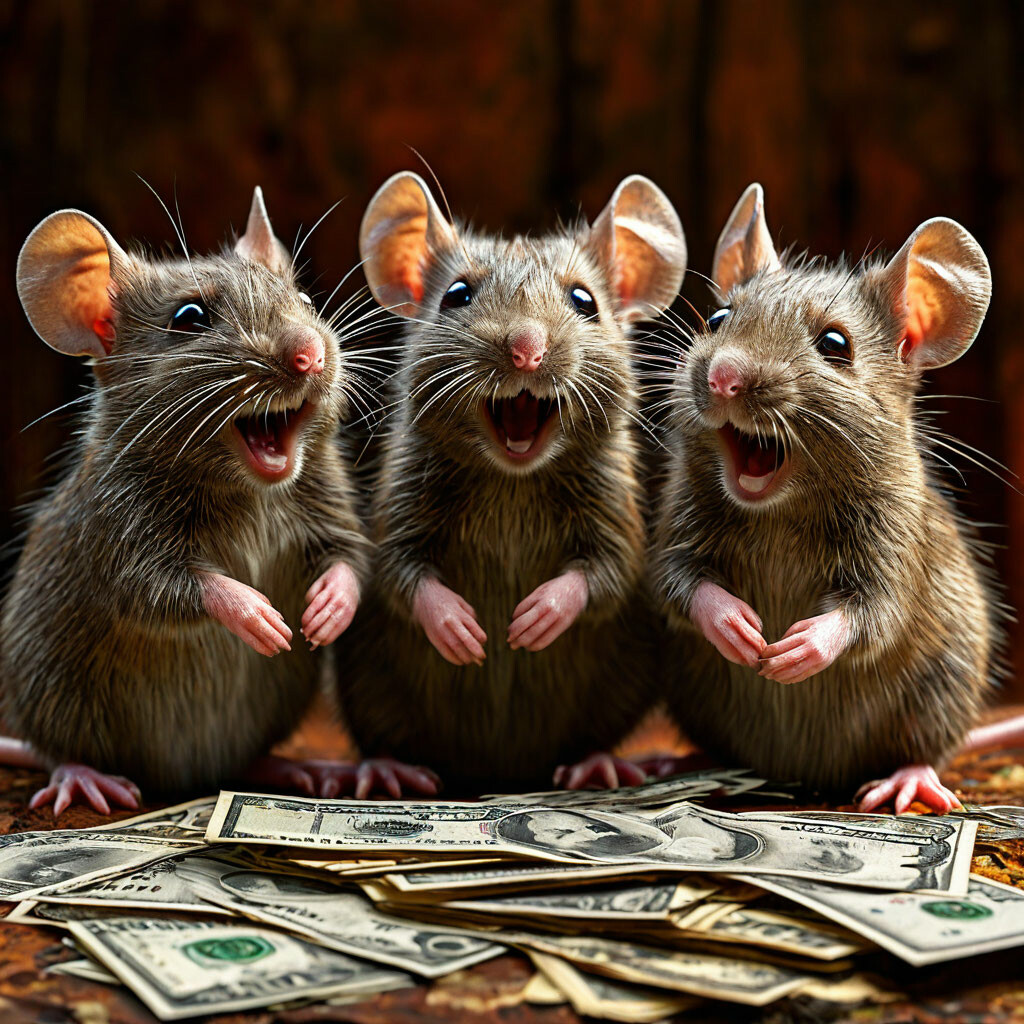 "The three rats are laughing …" — image created in Shedevrum
