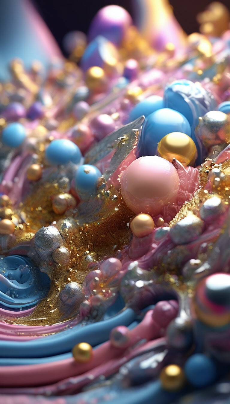 "Mint blue, realistic metamorphoses, abstract fractals, murano glass ...
