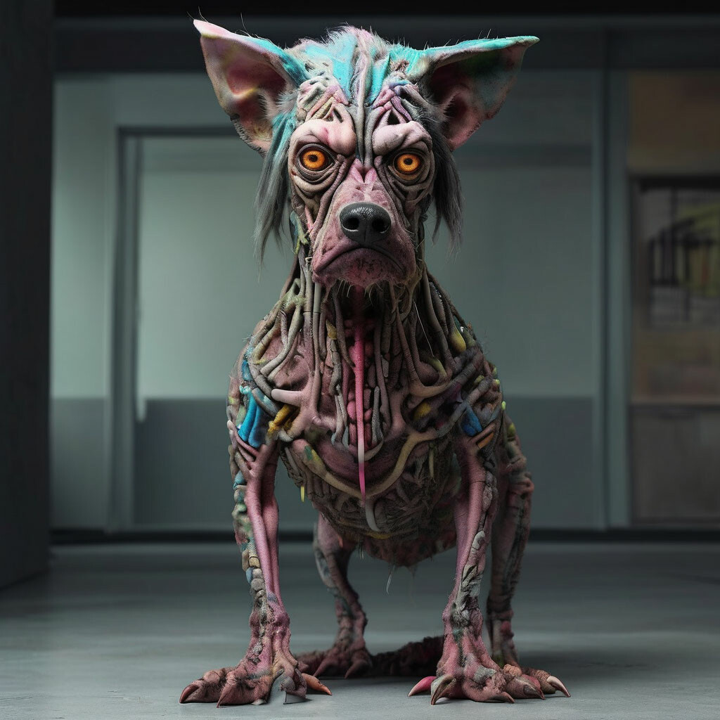 "Hyperrealism, mimicry, mutations, DNA changes, strange creature hybrid ...