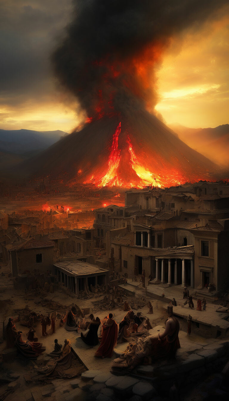 "The last day of Pompeii, The painting…" — image created in Shedevrum