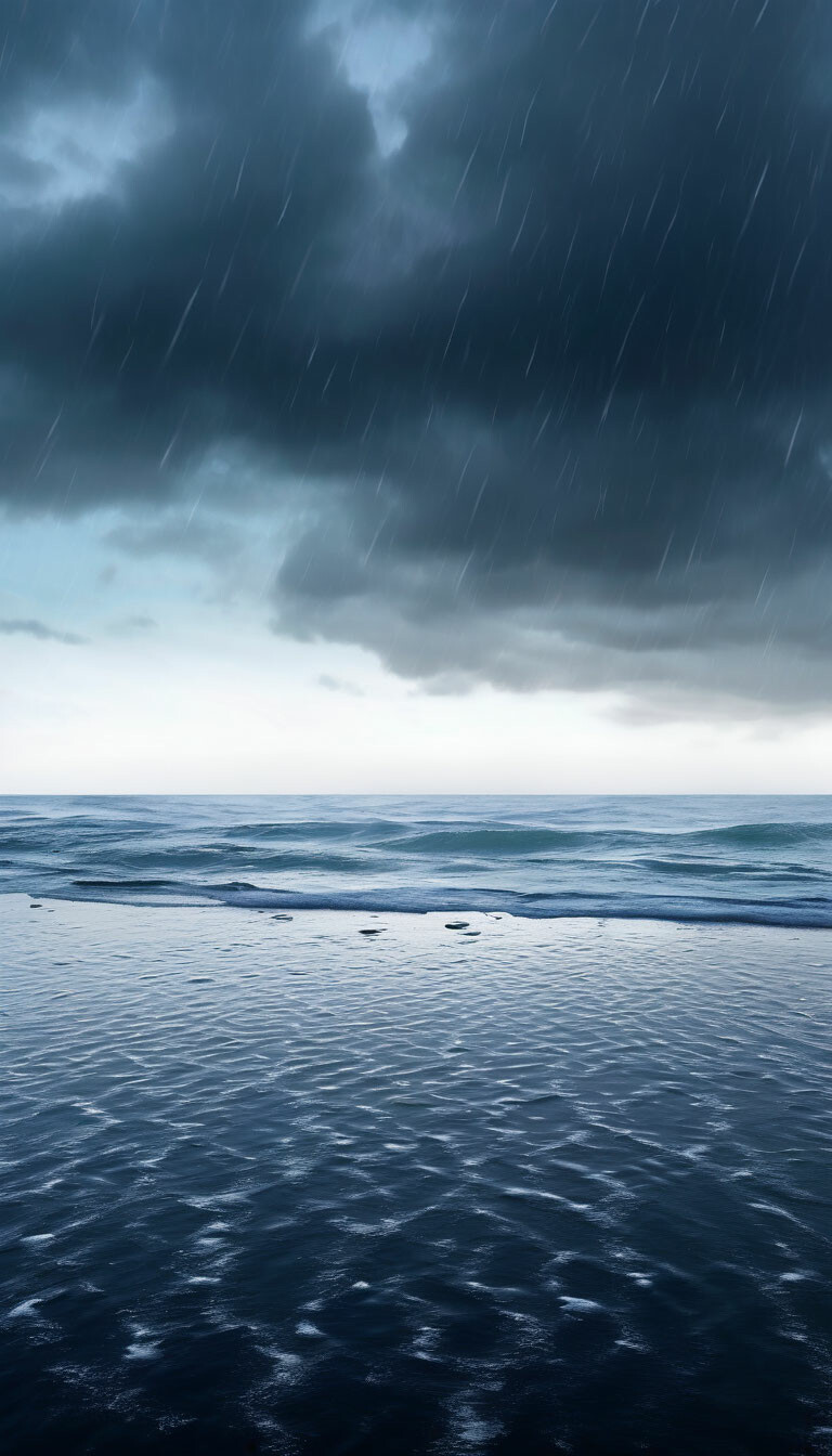 "Beautiful rain ocean view" — image created in Shedevrum