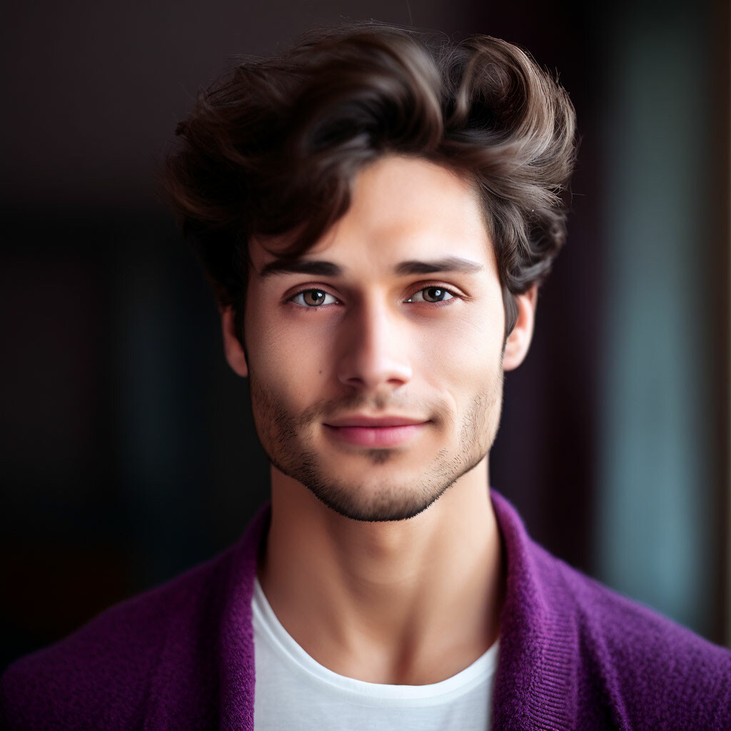 "Handsome man, double exposure, …" — image created in Shedevrum