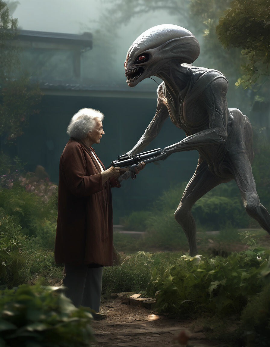 "Grandma from "Ural dumplings" in her …" — image created in Shedevrum