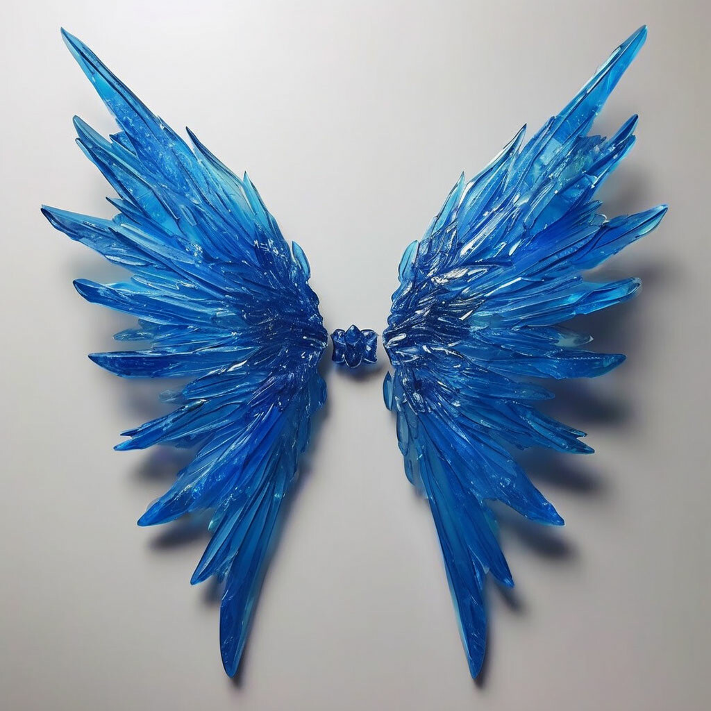 ". blue crystal wings" — image created in Shedevrum