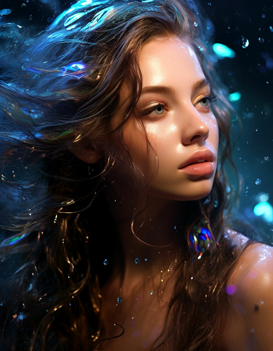 "Muchrooms Psy Trance and a girl. …" — image created in Shedevrum