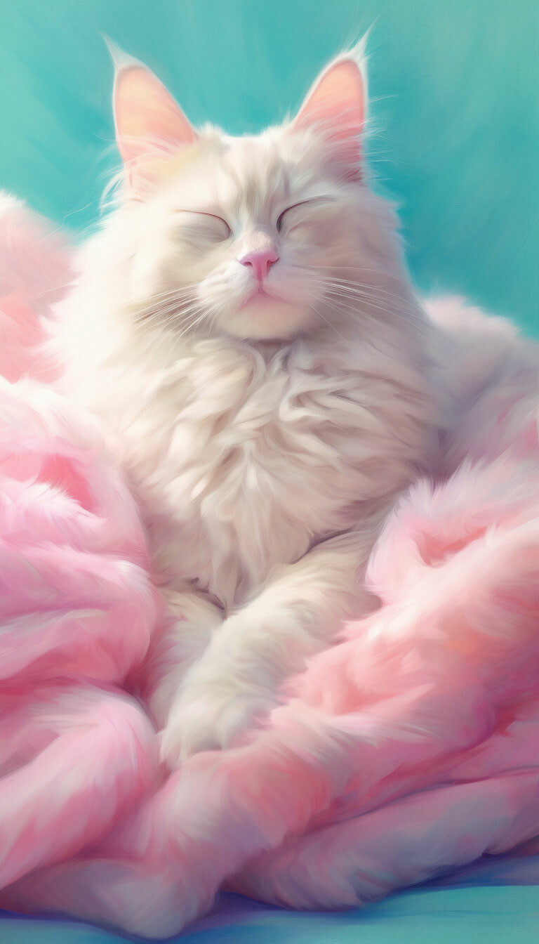"Dreams of a cat in pastel colors. …" — image created in Shedevrum
