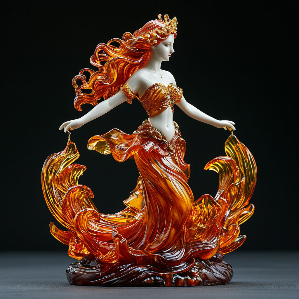 "Statuette of the sea maiden made of amber." — image created in Shedevrum