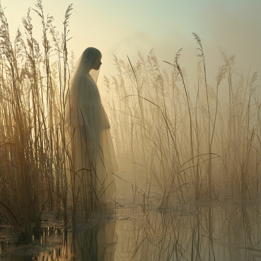 "Morning early morning silence, fog, layered, double exposure ...