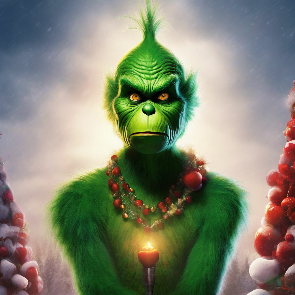 "The Grinch is the thief of Christmas" — image created in Shedevrum