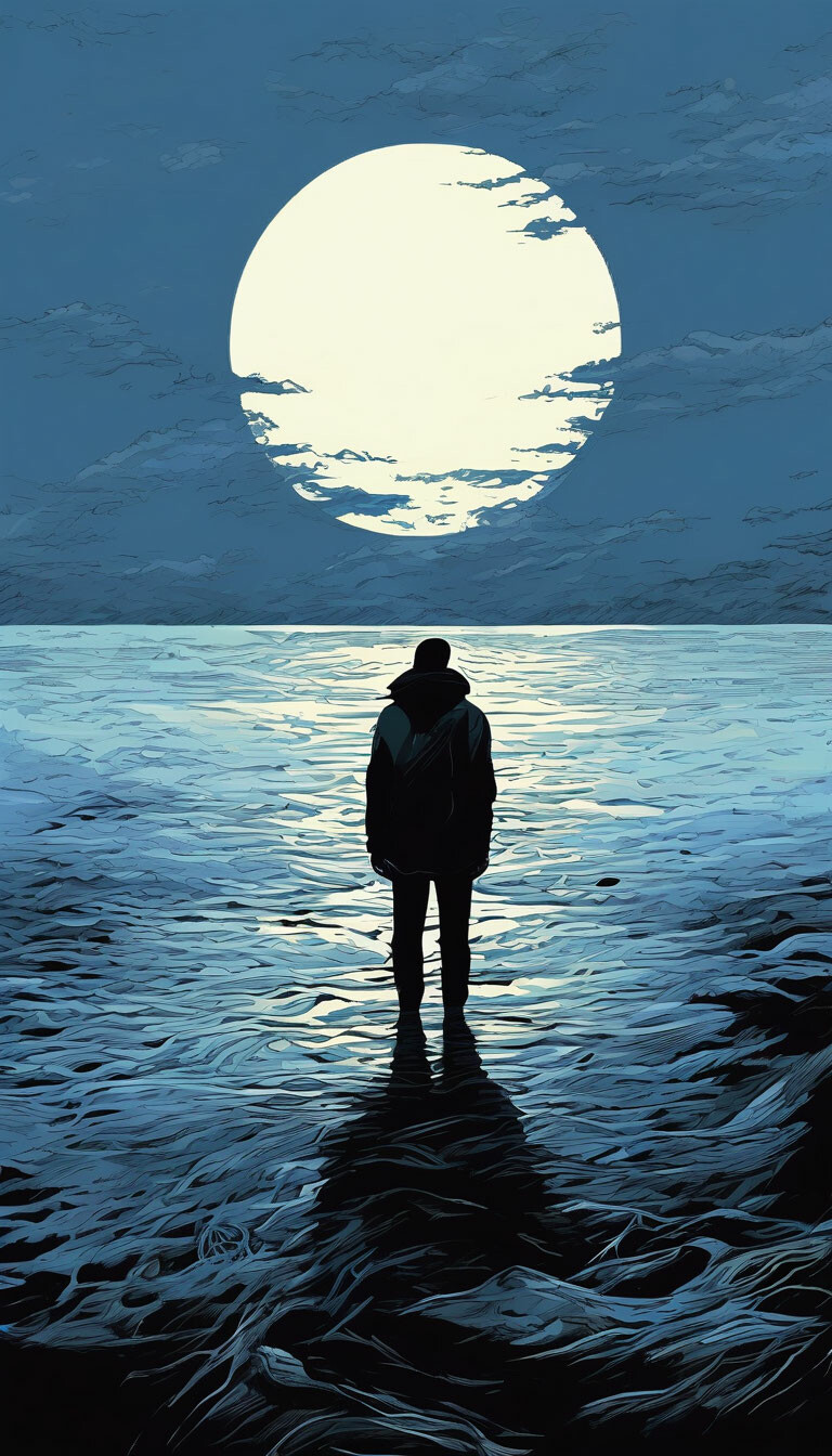 "Loneliness, color vector graphics, …" — image created in Shedevrum