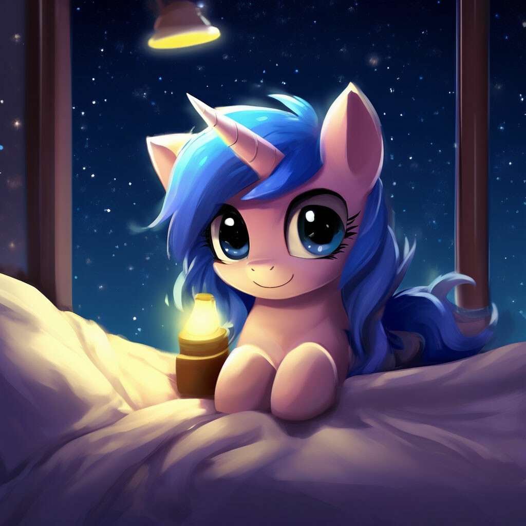 "💤 Pony wishes everyone a good night…" — image created in Shedevrum