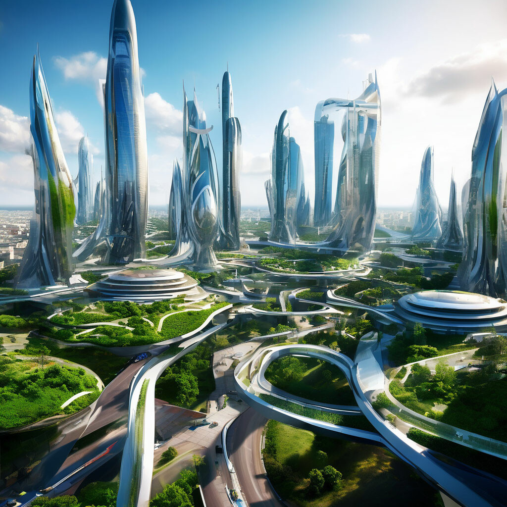 "The city of Moscow in the future, …" — image created in Shedevrum