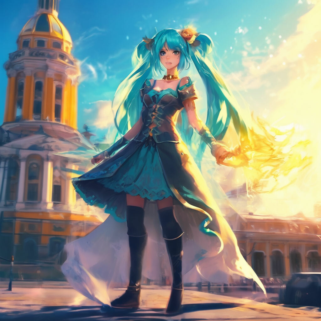 "Russian Hatsune Miku in a sorceress …" — image created in Shedevrum