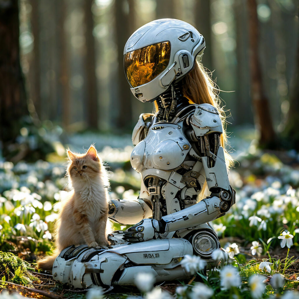 "An alien girl in a white exoskeleton shining in the sun, took off her ...