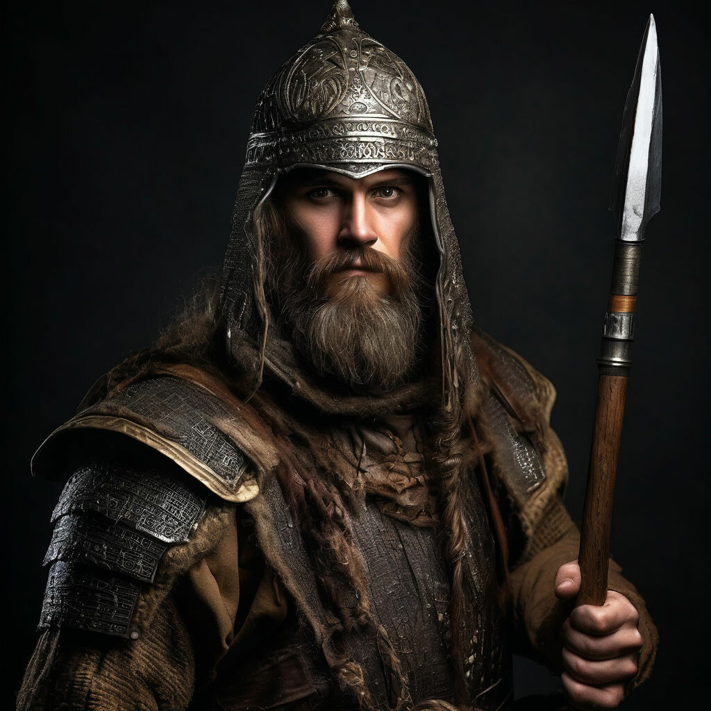 "# Rusich warrior with a halberd hyperrealism high detail professional ...