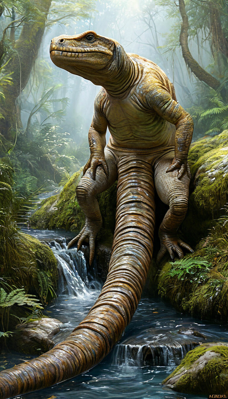 "Tanystropheus Tanystropheus' body was…" — image created in Shedevrum