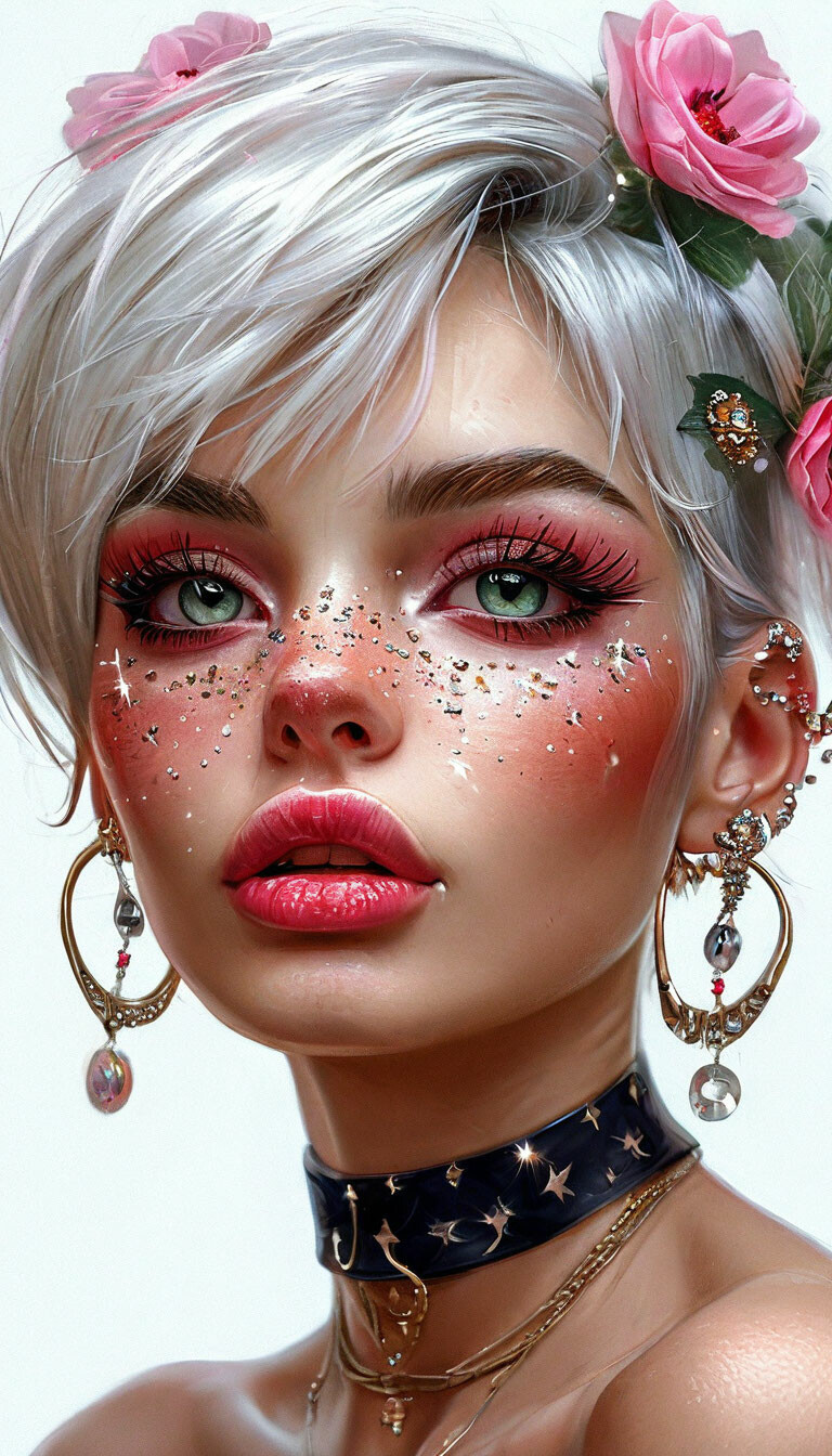 "Mystic flowers fog smog cat & beautiful stylish girl on a white ...