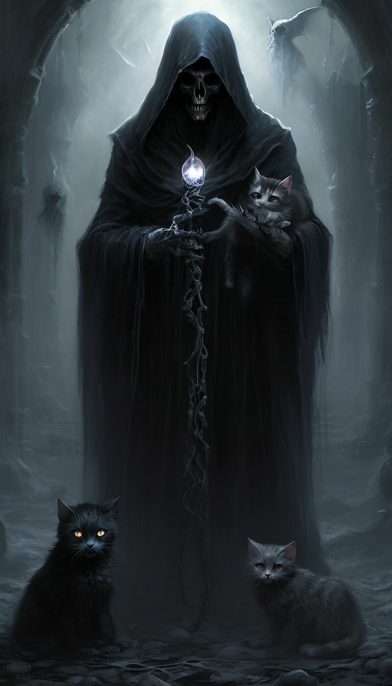 "Dark fantasy, epic necromancer …" — image created in Shedevrum