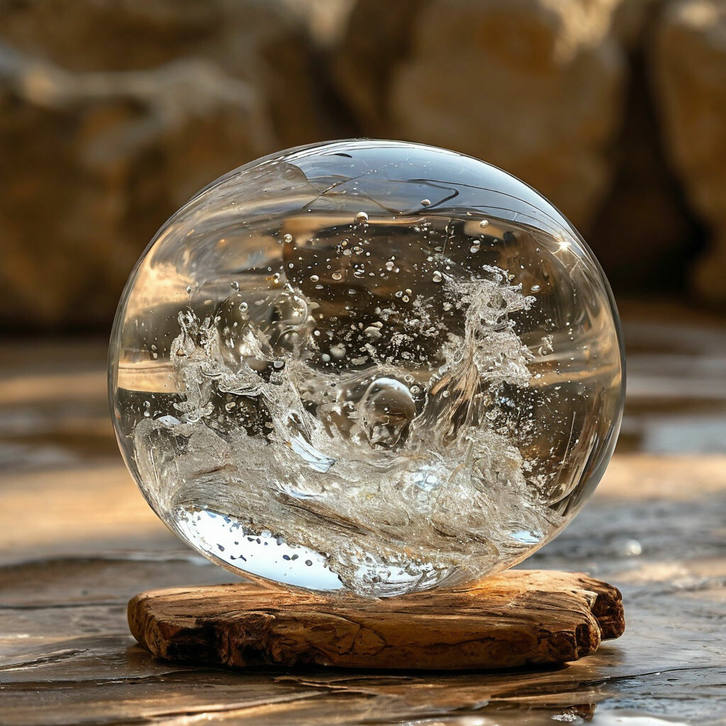 "Transparent glass epoxy resin water mother of pearl balance molecular ...