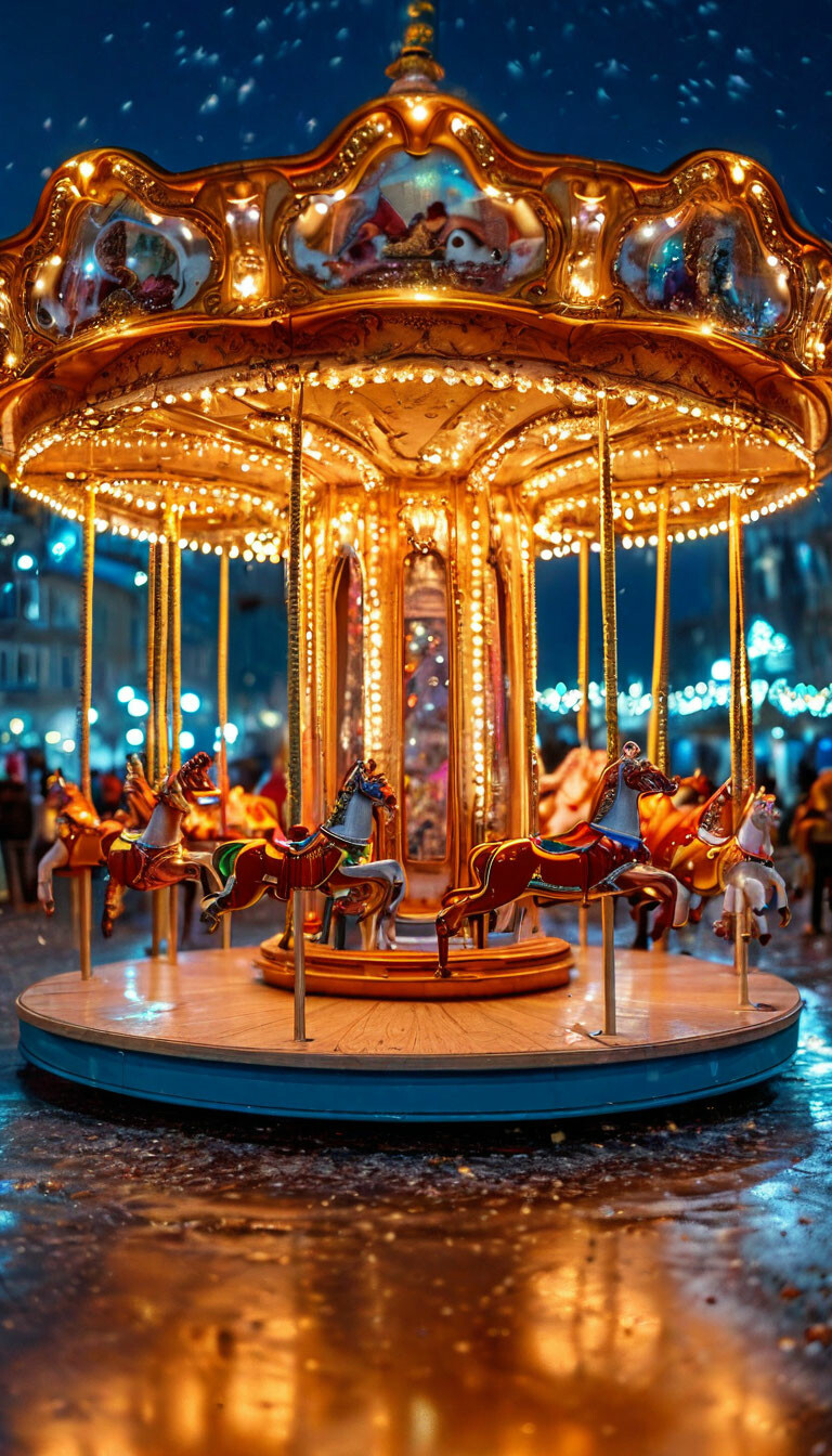 " Spinning carousel for children, …" — image created in Shedevrum