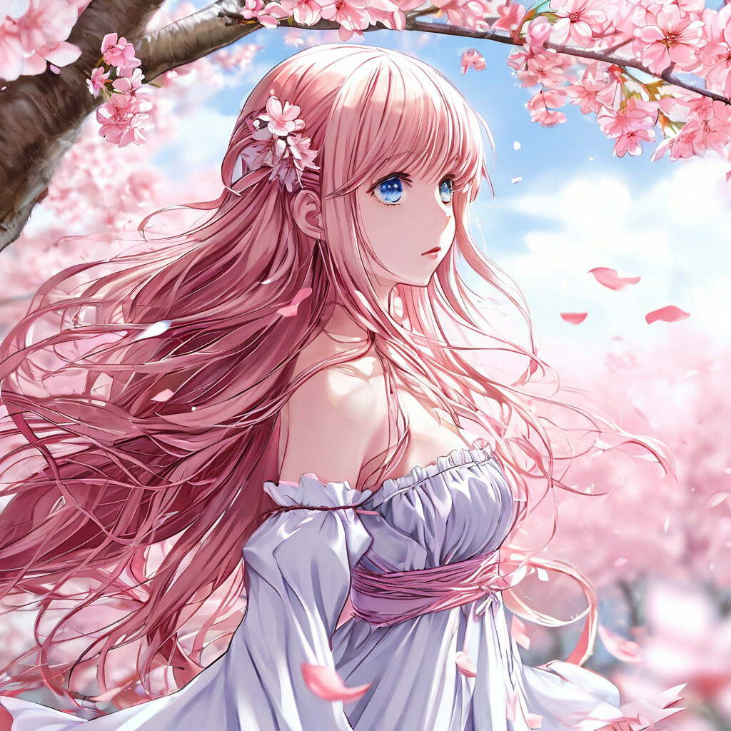 "𓆩♡𓆪 cute pink anime girl, soft pink…" — image created in Shedevrum