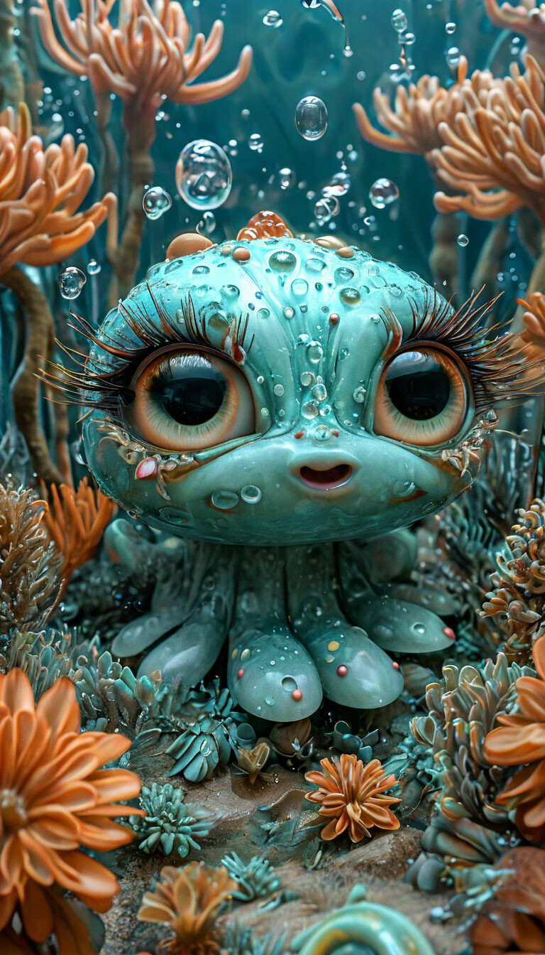 "🌊 vacuole soap alien, cute,on the …" — image created in Shedevrum