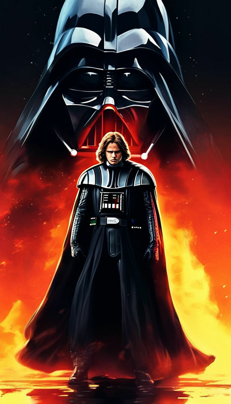 "Anakin Skywalker goes to the Dark Side of the Force Double exposure ...