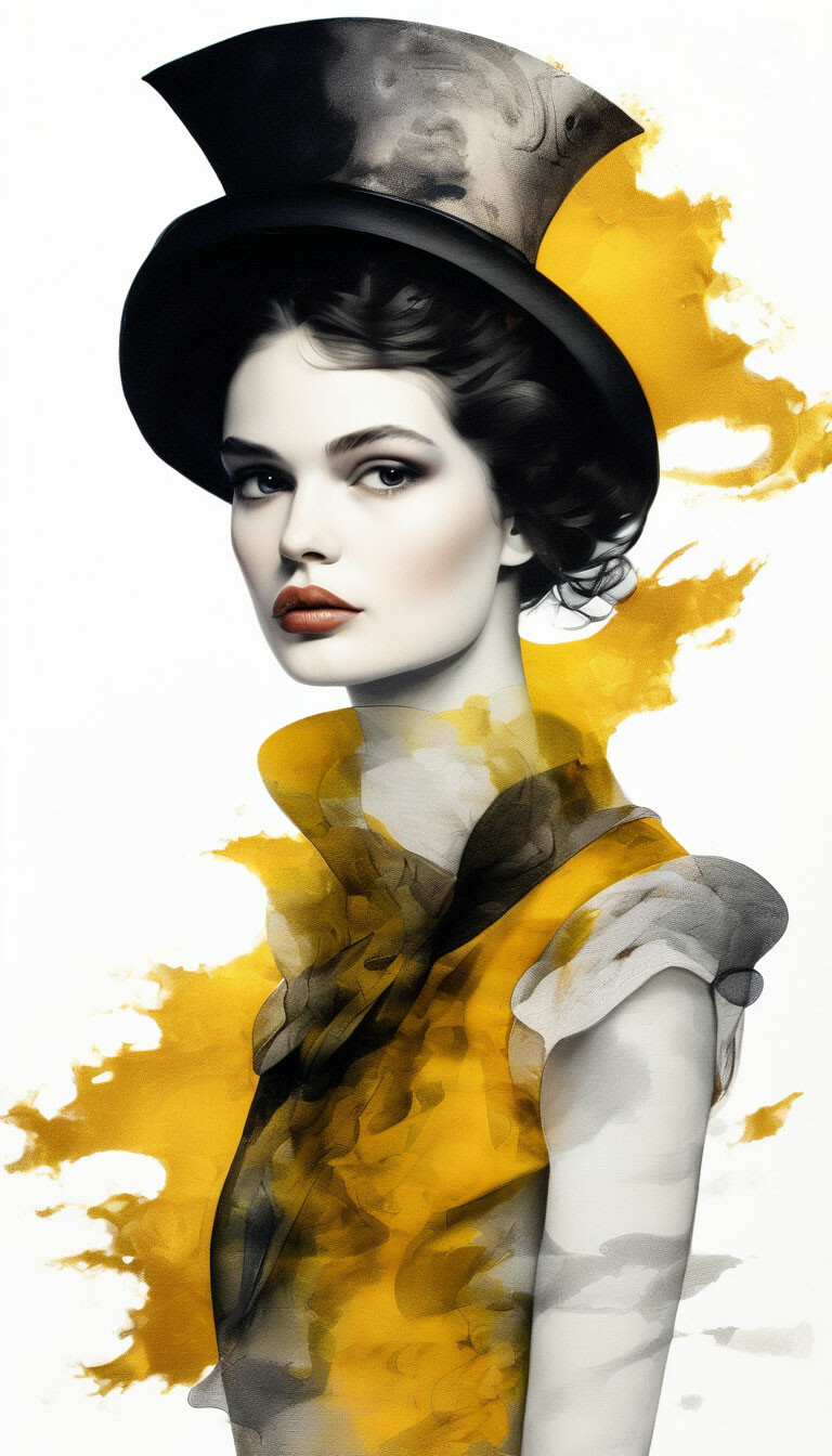 "` PIERROT/dark yellow/PORTRAIT/black/…" — image created in Shedevrum