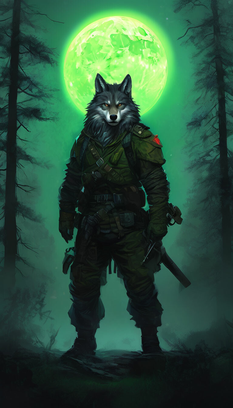 "Wolf Furry Warrior Fighter In …" — image created in Shedevrum
