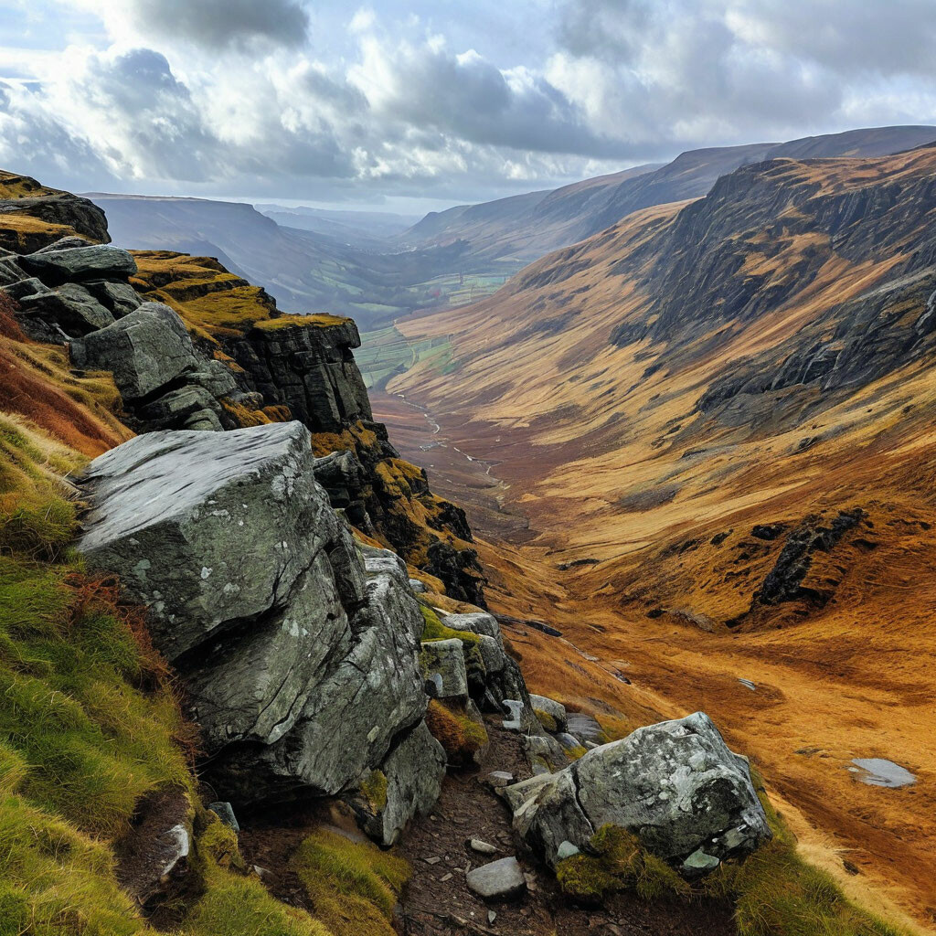"High rocks and high rocks Fell" — image created in Shedevrum