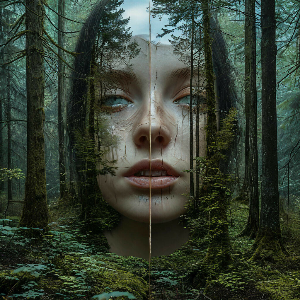 «🔹️ girl, bodyart world has split …» — картинка создана в Шедевруме