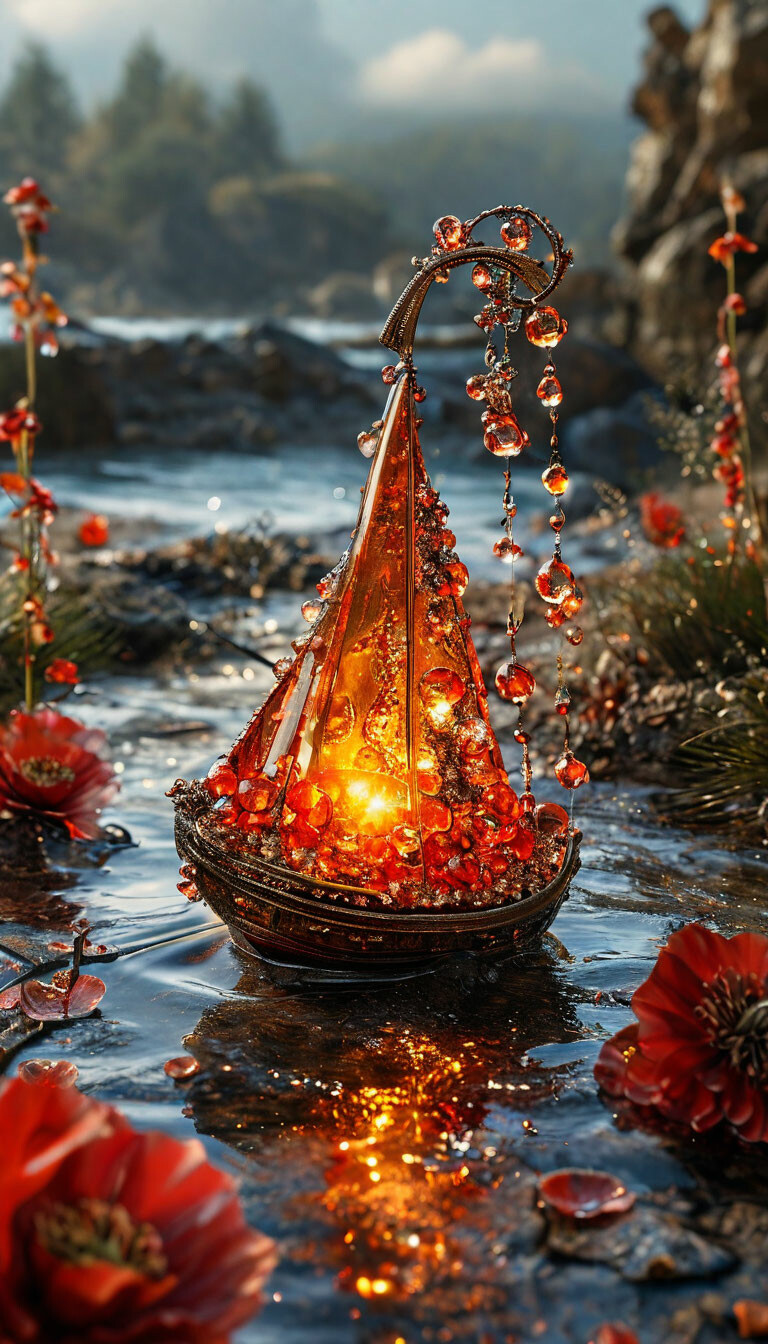 "Granatapfel harp.scarlet sails ships flowers and plants made of ...