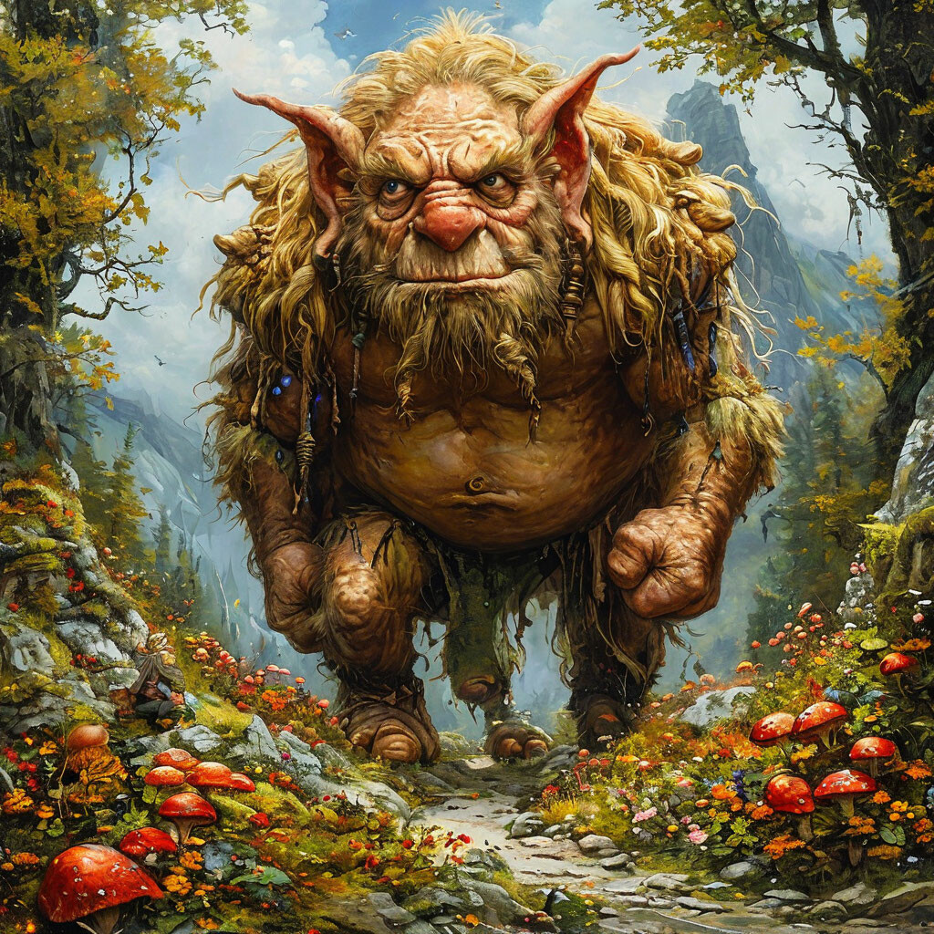 "Peter Madsen illustrations for fairy tales, dwarfs, huge trolls ...