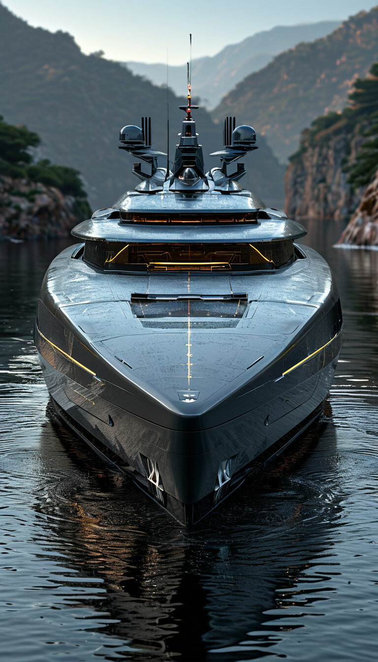 "@NEDVI Cyberpunk armored yacht …" — image created in Shedevrum